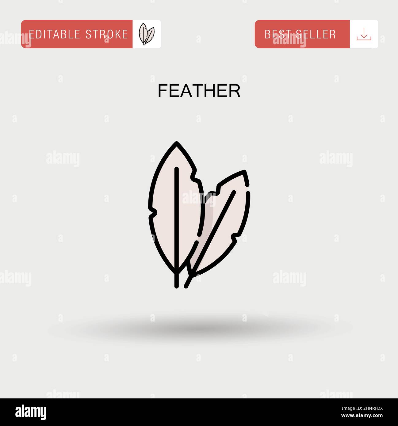 Feather Simple vector icon Stock Vector Image & Art - Alamy