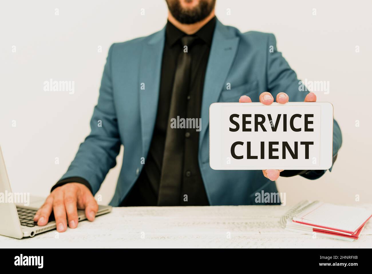 Sign displaying Service Client, Word for Dealing with customers ...