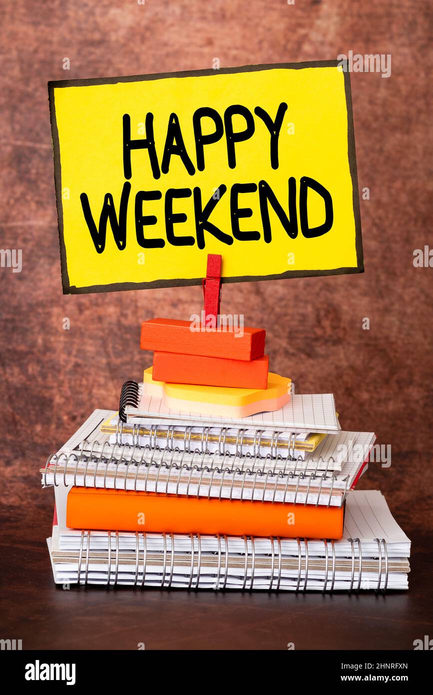 Writing displaying text Happy Weekend, Business overview something nice ... Writing displaying text Happy Weekend, Business overview something nice ...