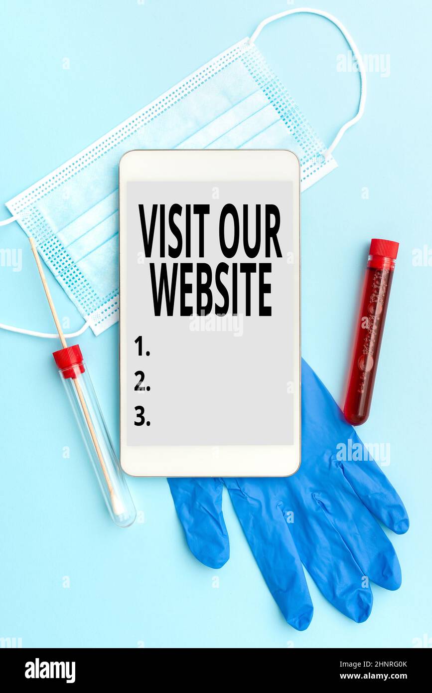 Conceptual caption Visit Our Website, Word Written on visitor who ...