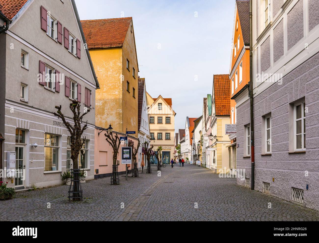 people in the old pedestrian zone in Guensburg Stock Photo - Alamy