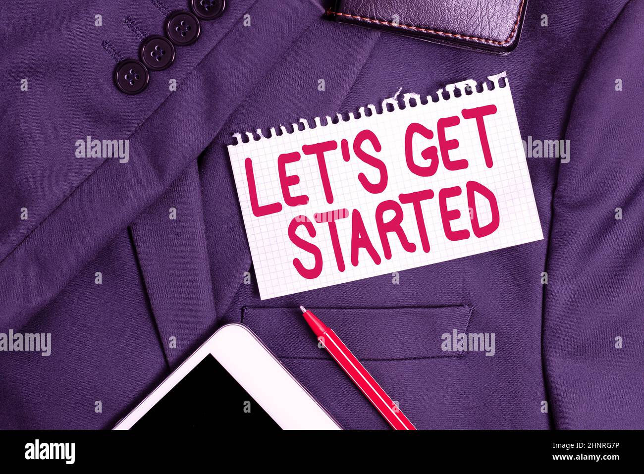 Conceptual display Let S Get Started, Word Written on encouraging someone to begin doing ...