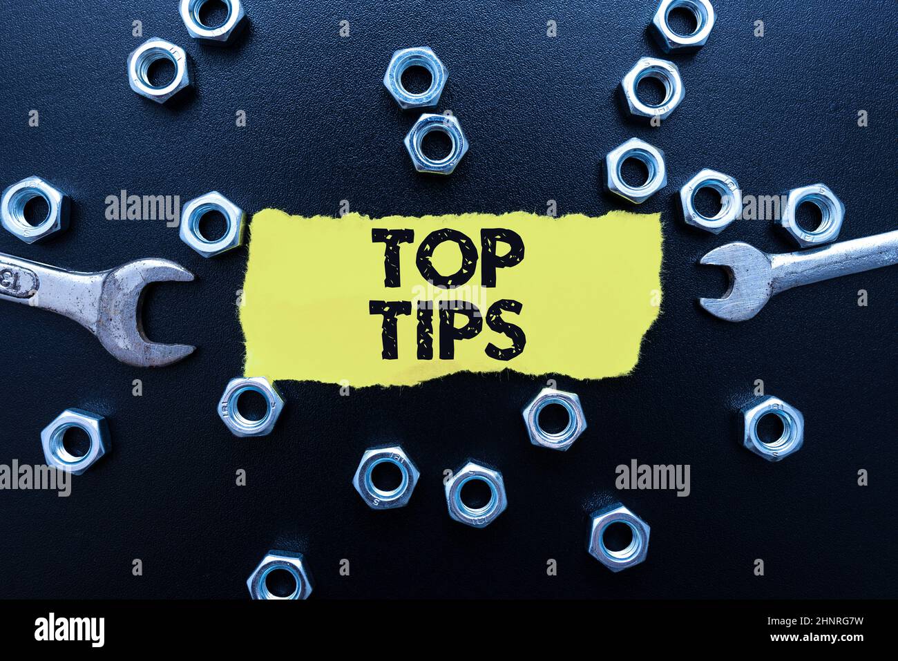 Handwriting text Top Tips, Word Written on small but particularly ...