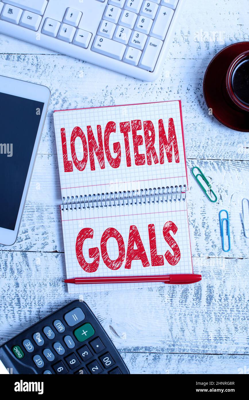 Conceptual display Longterm Goals, Business idea Strategic target that ...