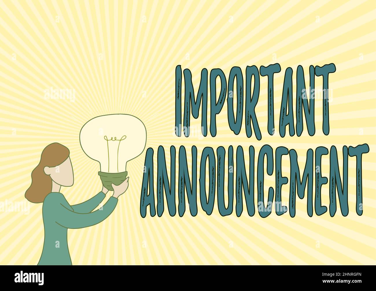 Handwriting text Important Announcement, Word for spoken statement that ...