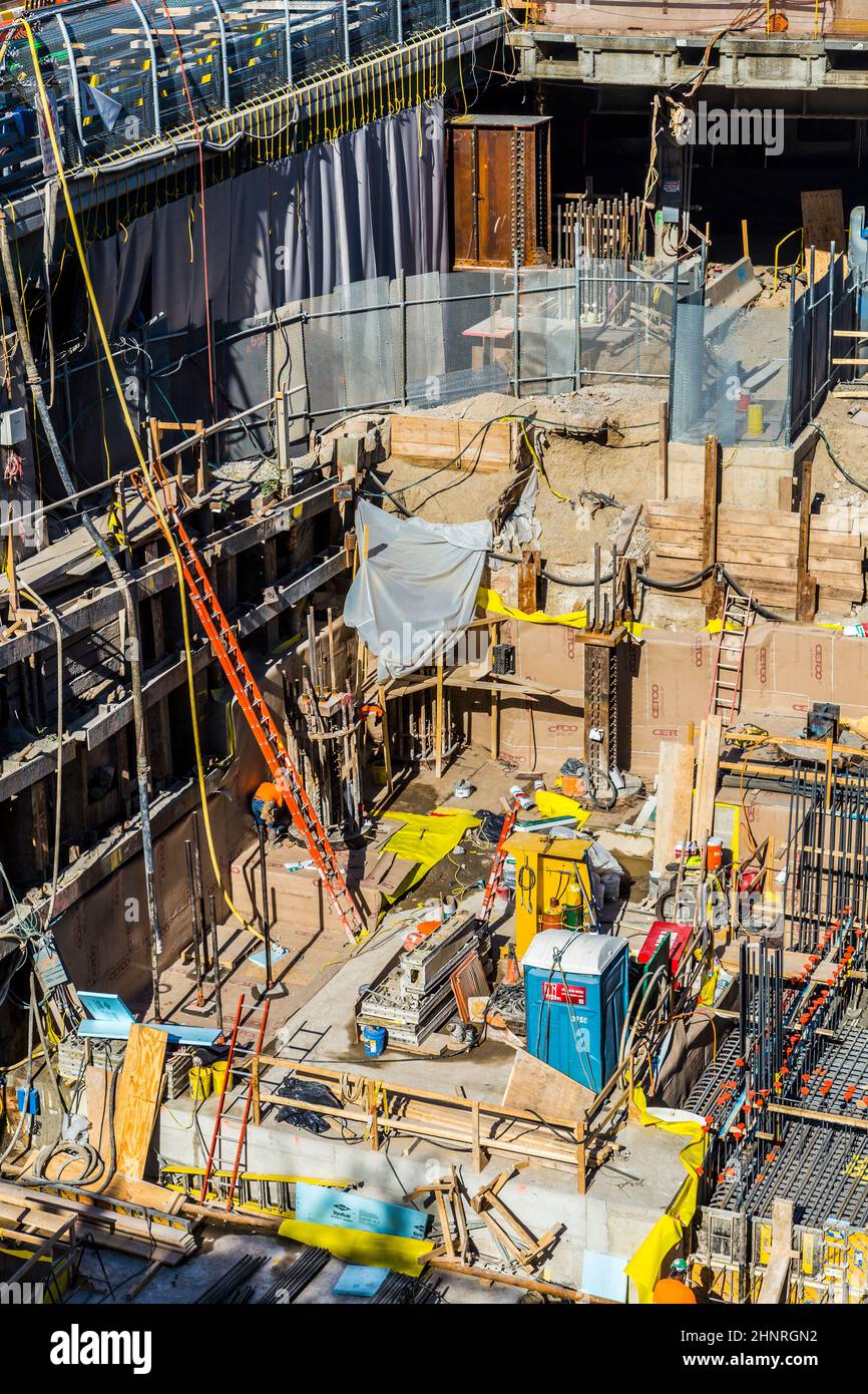 street view to neighborhood Midtown with construction site Stock Photo ...