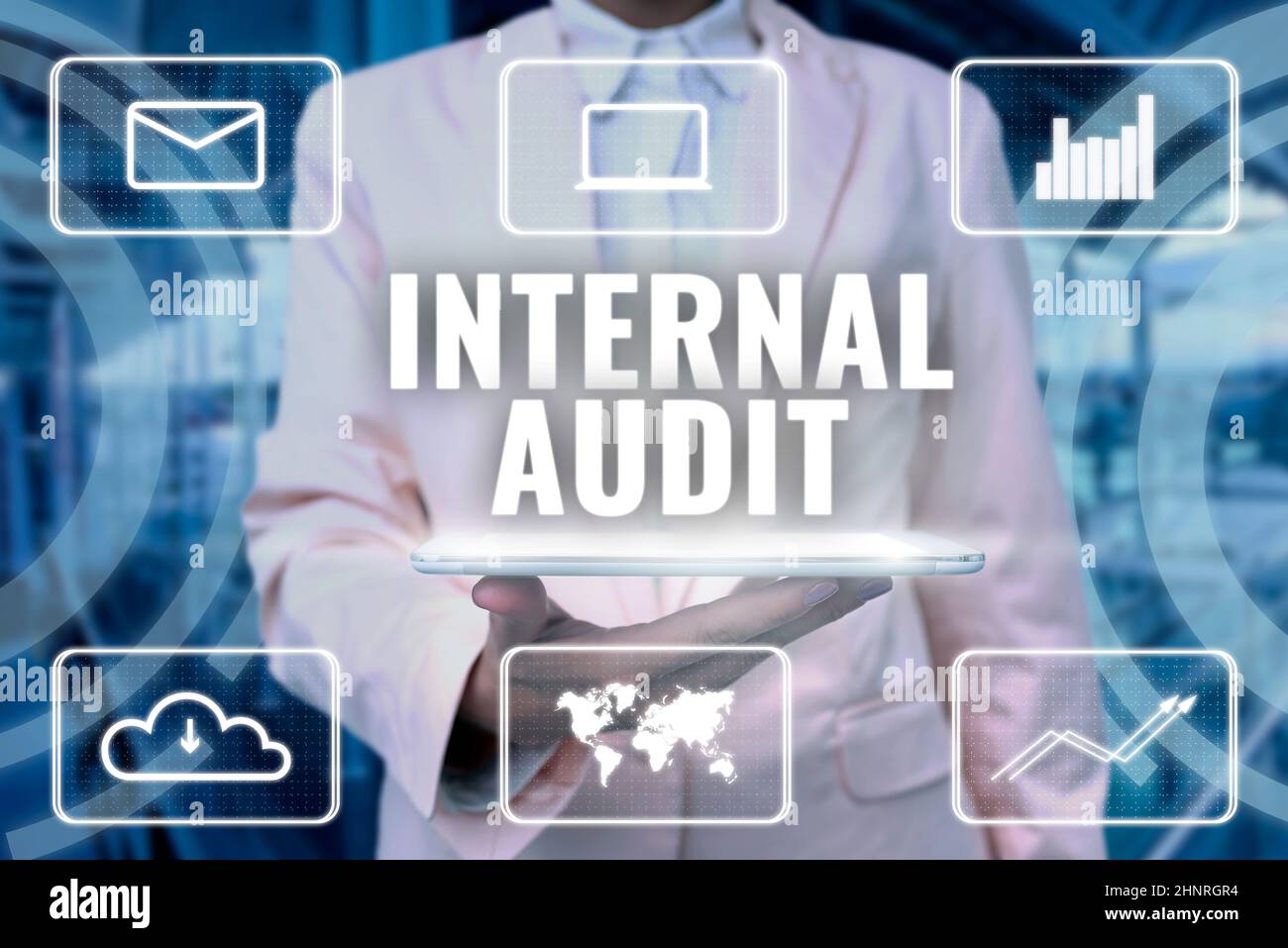 Text showing inspiration Internal Audit, Business concept Evaluates the ...