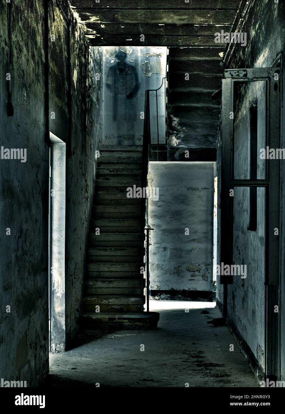 The Ghost at the top of the Stairs Stock Photo - Alamy