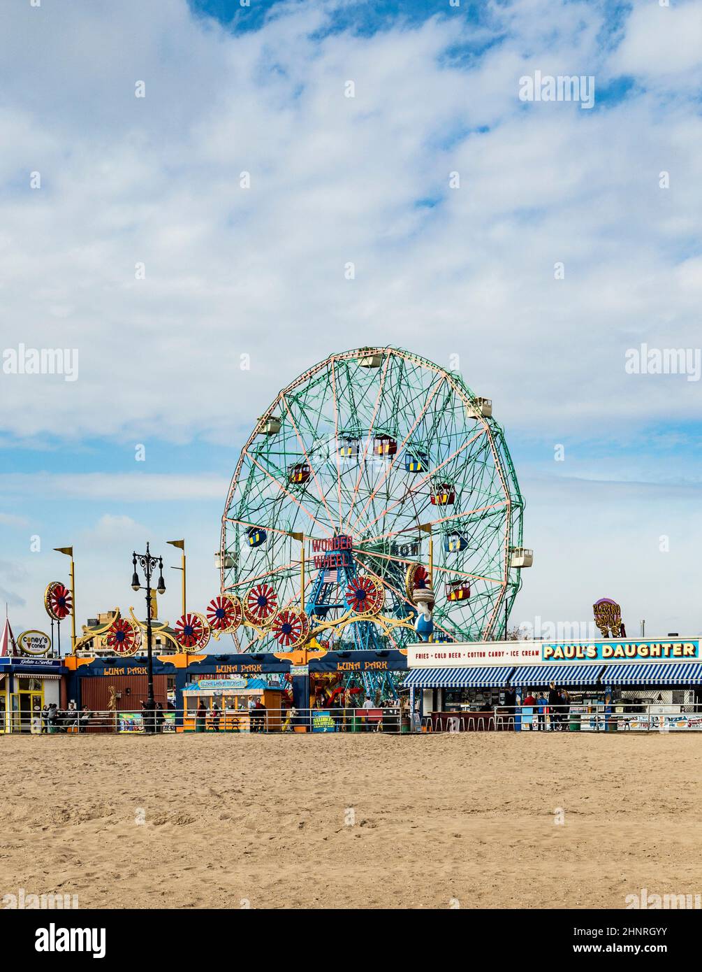 Wonder Wheel is a hundred and fifty foot eccentric wheel Stock Photo ...