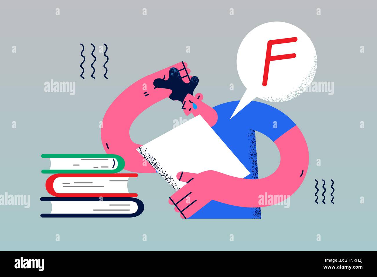 Exhaustion and tiredness stress concept. Young sad depressed tired man ...