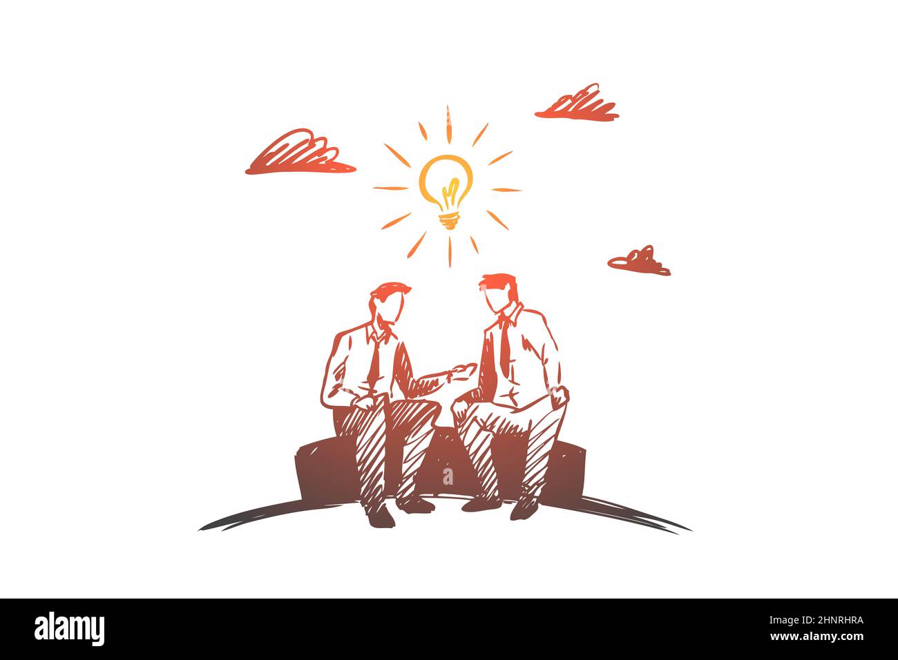 Business idea, partners, together, teamwork concept. Hand drawn ...
