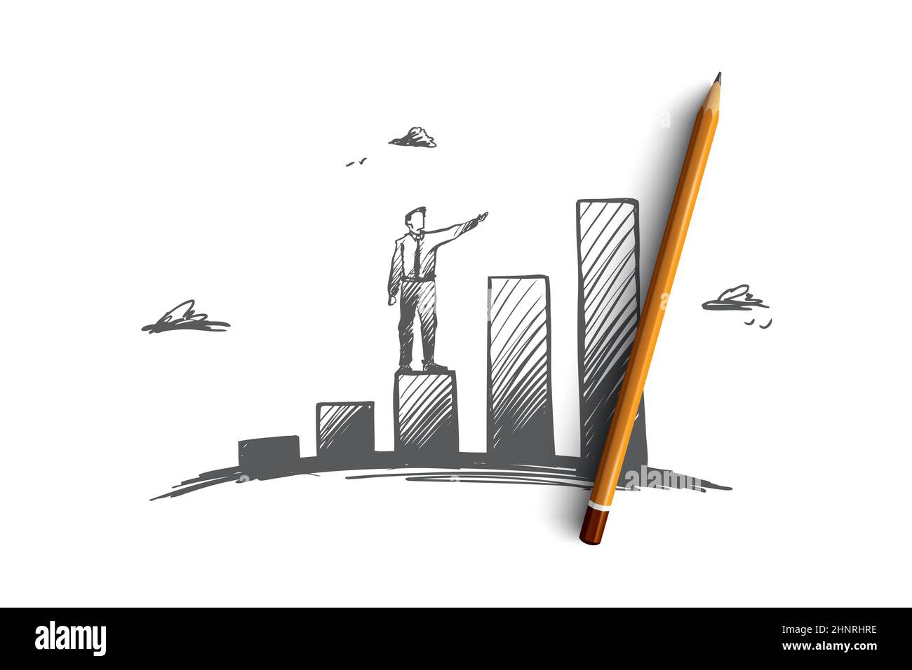 Investments, profit, prospect, business, growth concept. Hand drawn ...