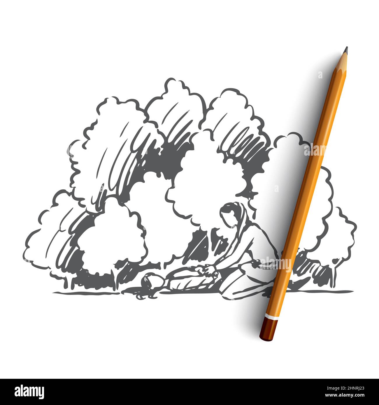 First, aid, emergency, accident, help concept. Hand drawn woman ...