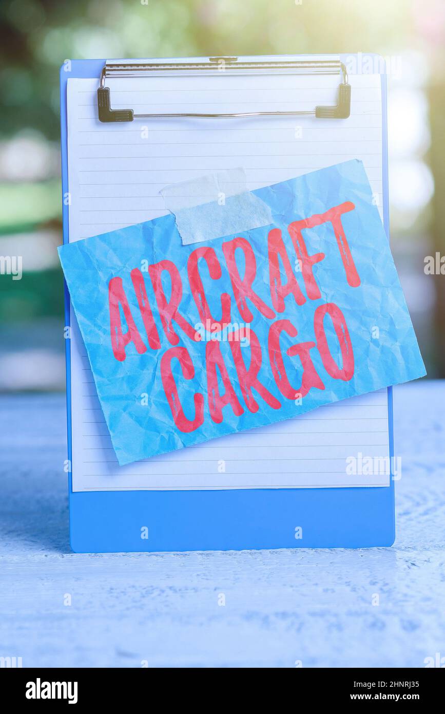 Handwriting text Aircraft Cargo, Word Written on Freight Carrier ...