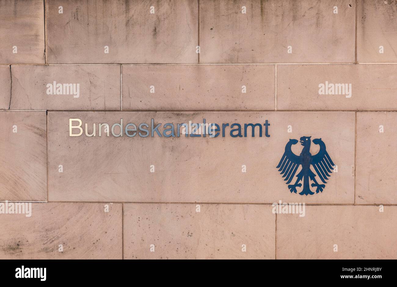 plate at the wall of the german chancellery, Bundeskanzleramt Stock ...