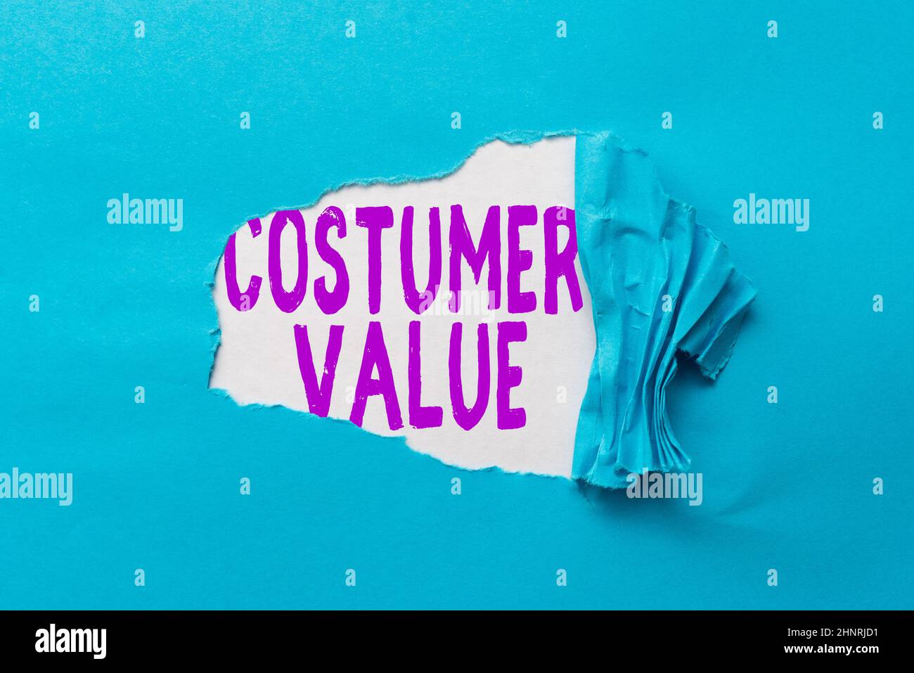 Sign displaying Costumer Value, Concept meaning Amount of benefits ...