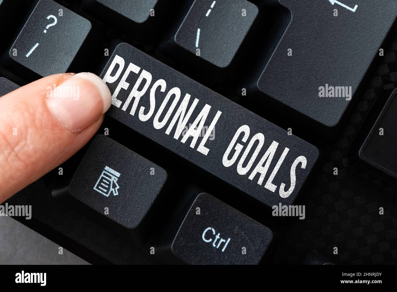 Writing displaying text Personal Goals, Word Written on Target set by a ...