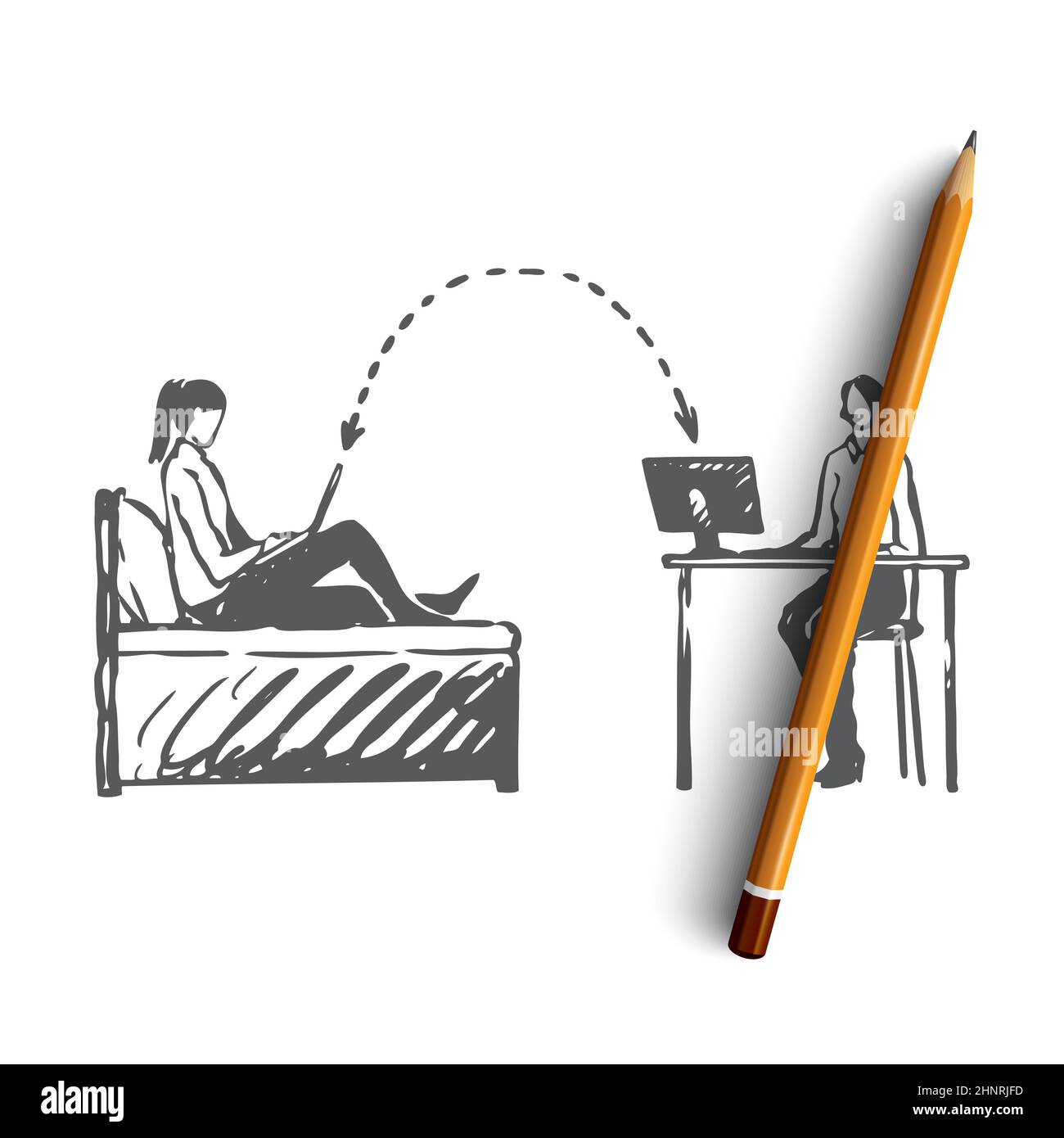 CRM, business, system, customer, online concept. Hand drawn customer ...