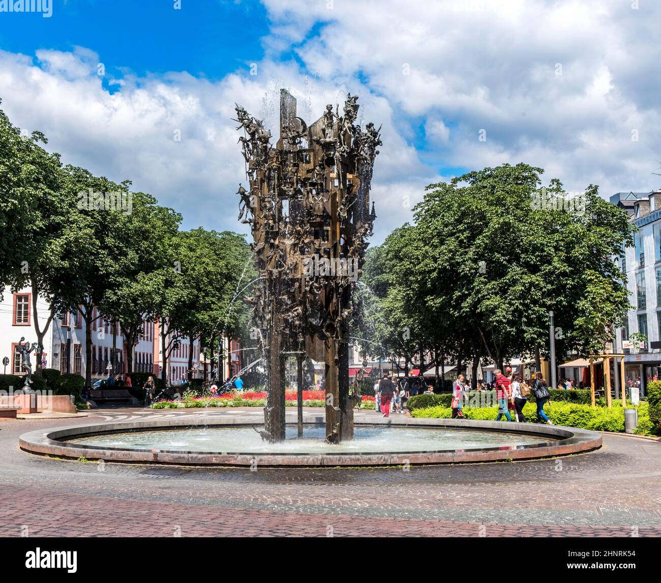 famous Carnival Fountain in Mainz Stock Photo - Alamy
