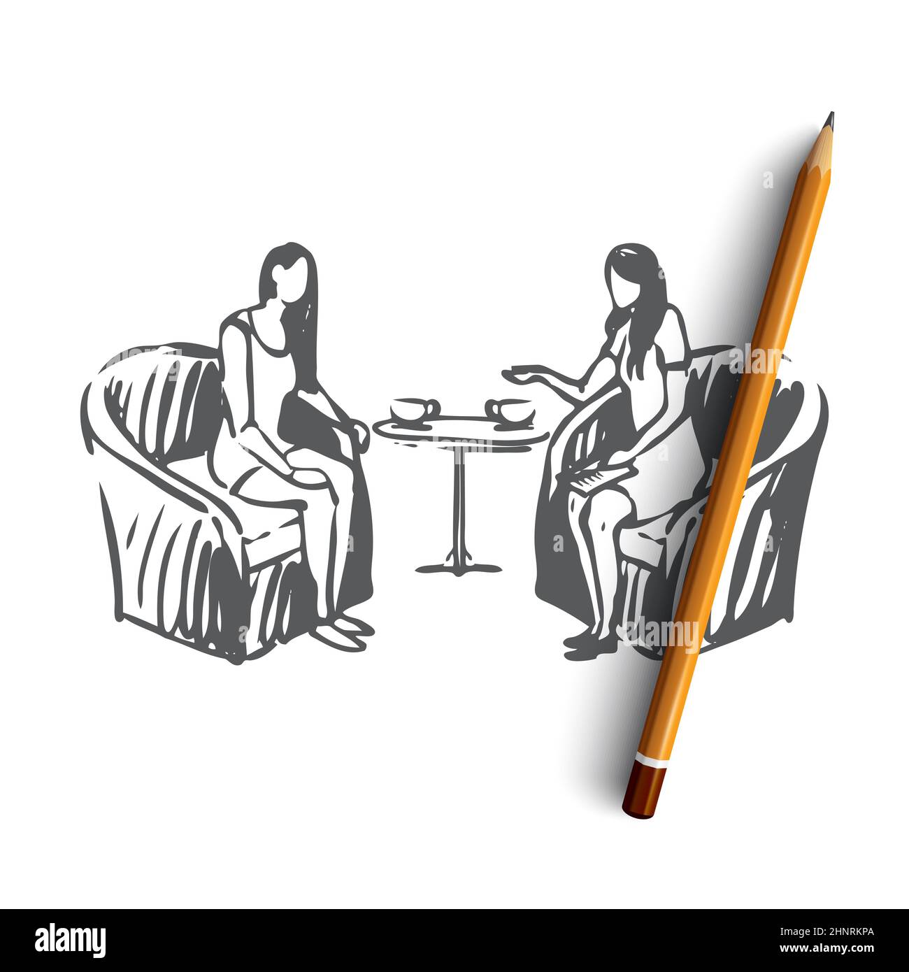 Woman, psychologist, consultation, listening, professional concept ...