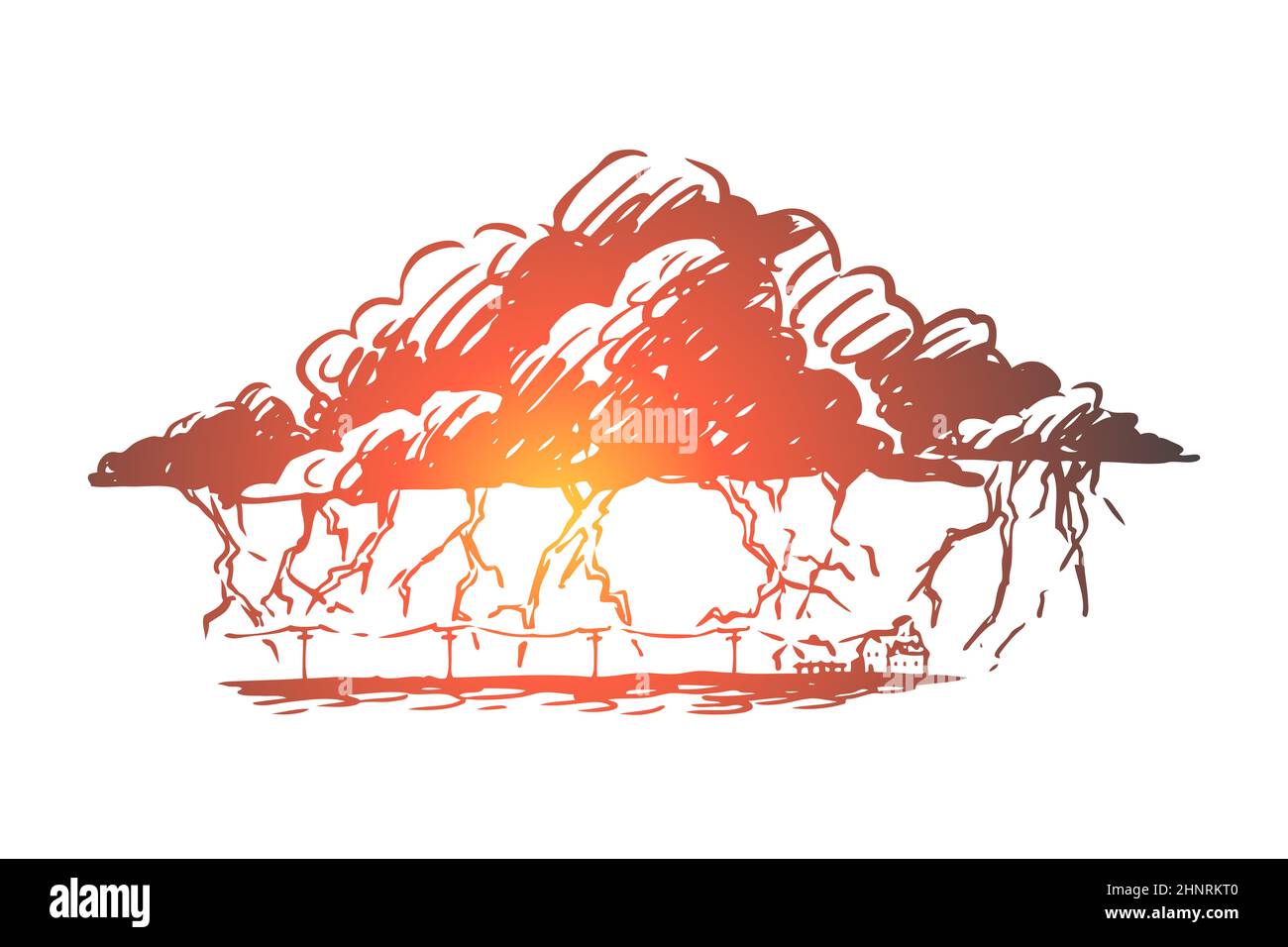 Lightning bolt hand drawn hi-res stock photography and images - Alamy
