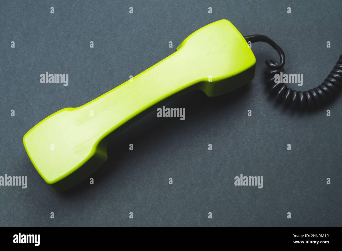 Telephone handset. phone receiver isolated on color background. old ...