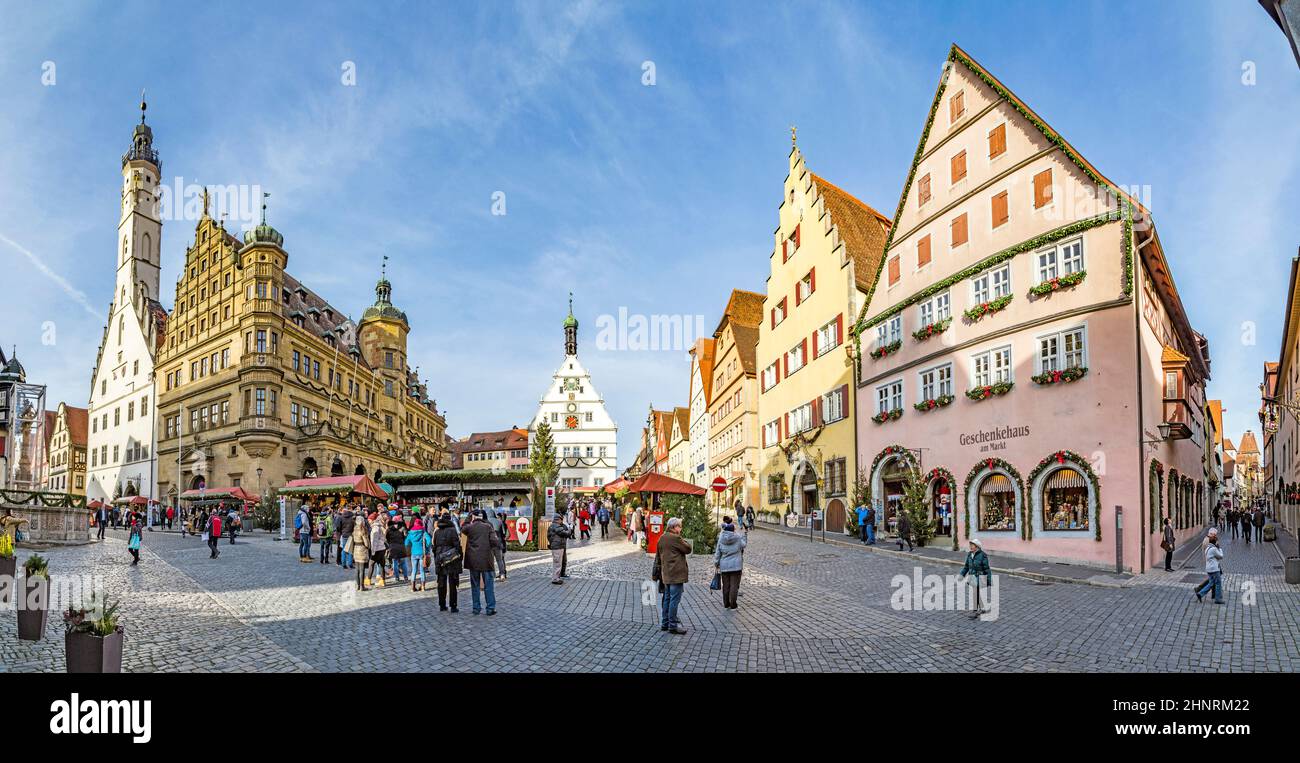 panoramic view of the medieval town of Rothenburg ob der Tauber.Bavaria ...