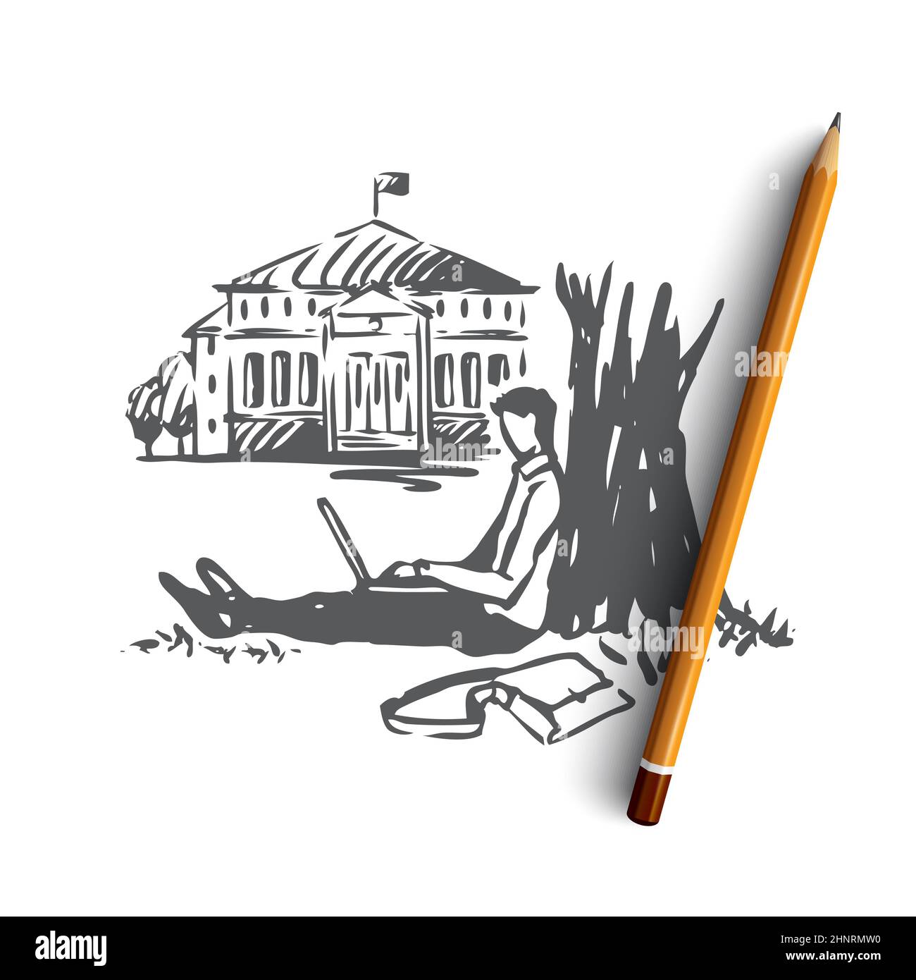 Man using laptop outside Cut Out Stock Images & Pictures - Alamy