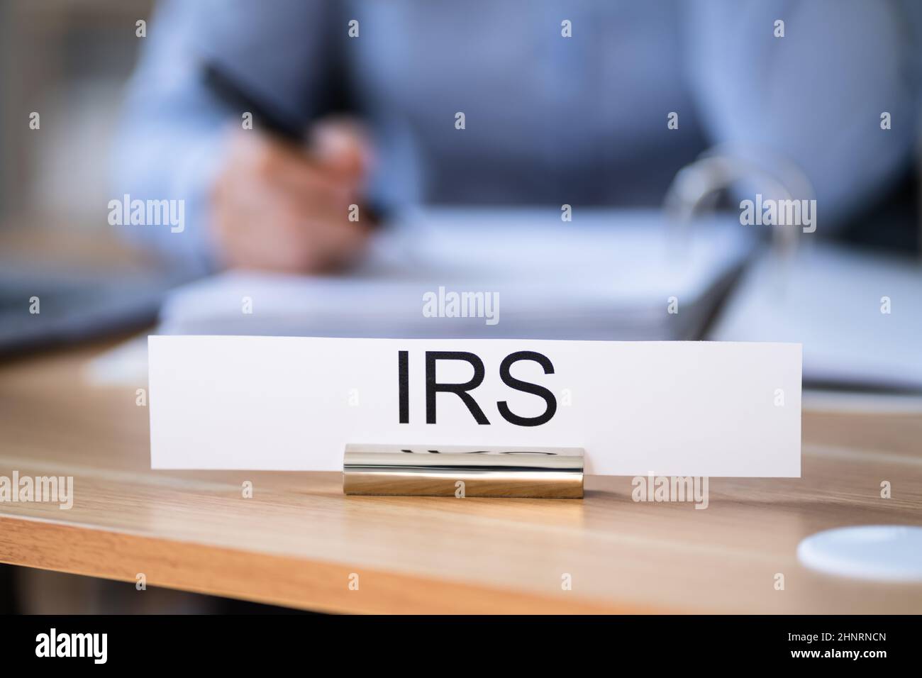 IRS Tax Audit Name Plate At Desk Stock Photo - Alamy