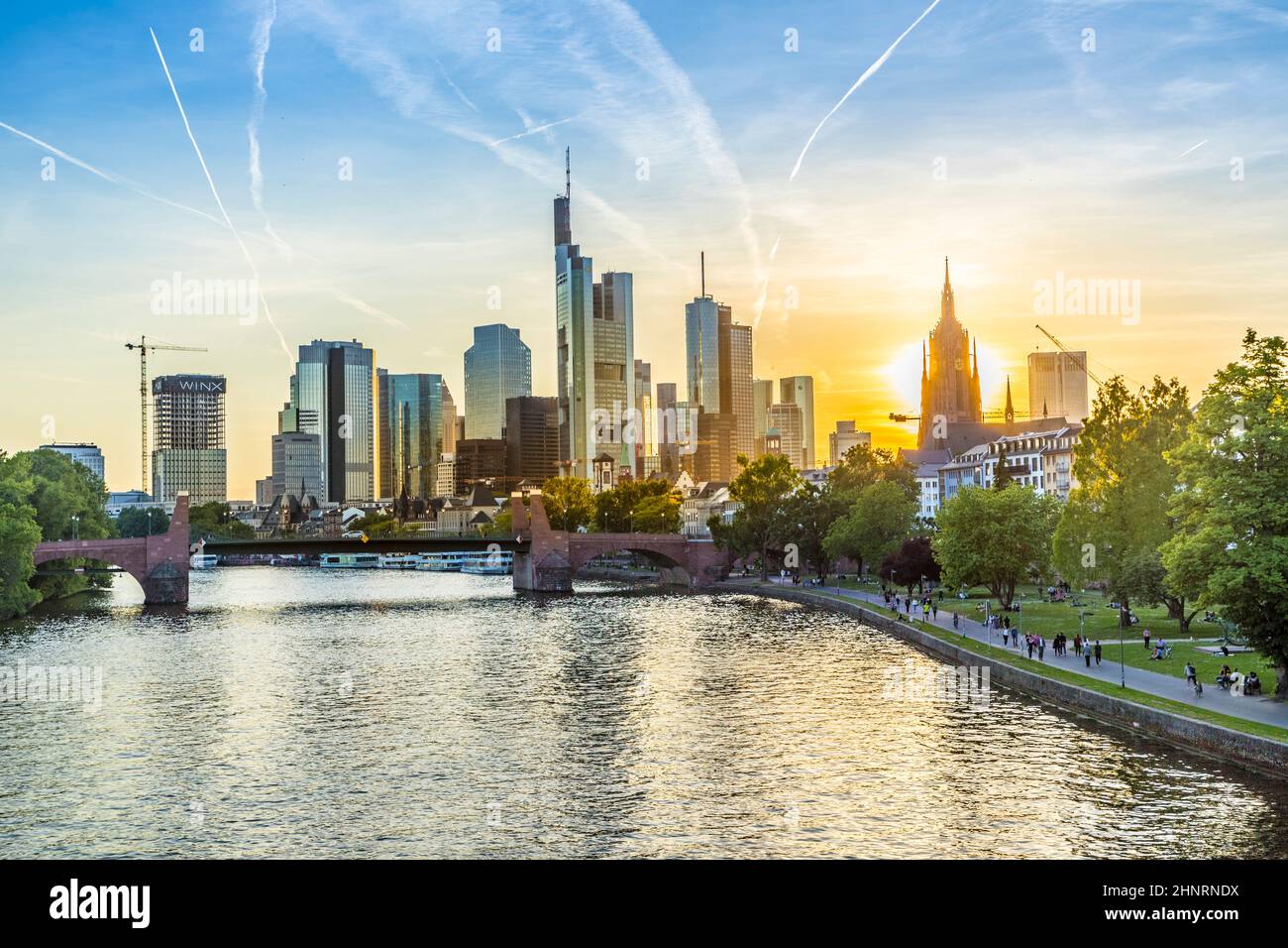 skyline of Frankfurt with river Main Stock Photo - Alamy