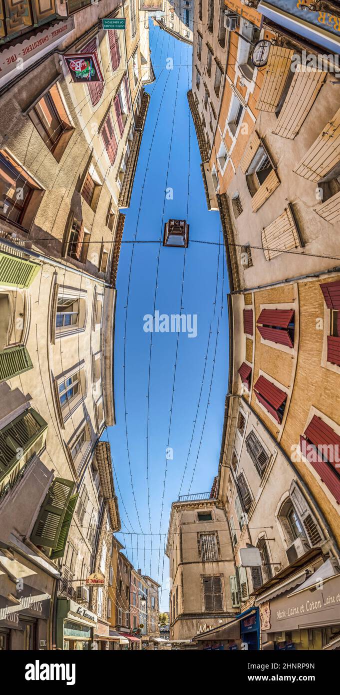 street view im the historic village of Apt in the provence Stock Photo ...