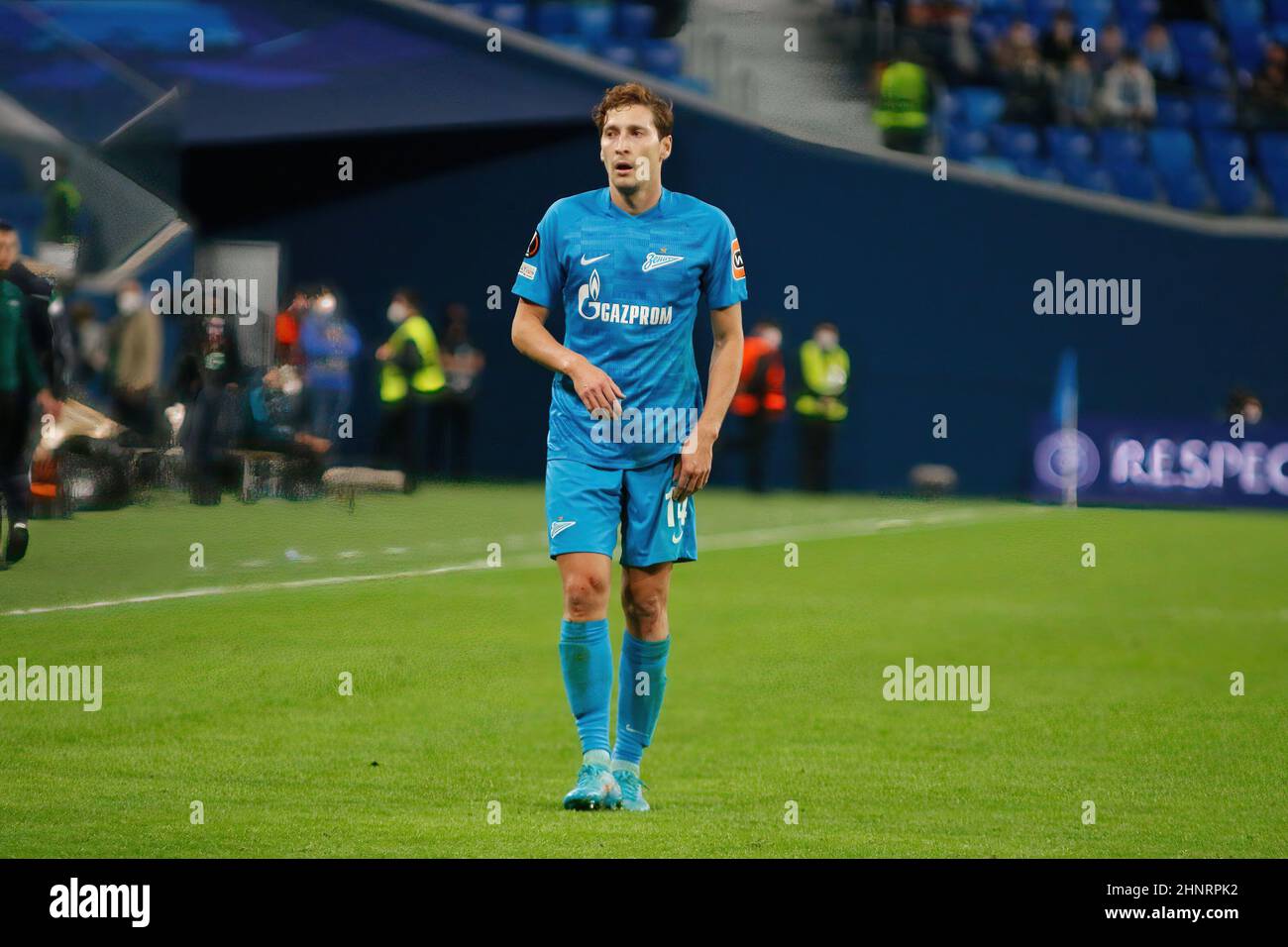 Daler Kuzyaev (No.14) of Zenit seen in action during the UEFA Europa ...