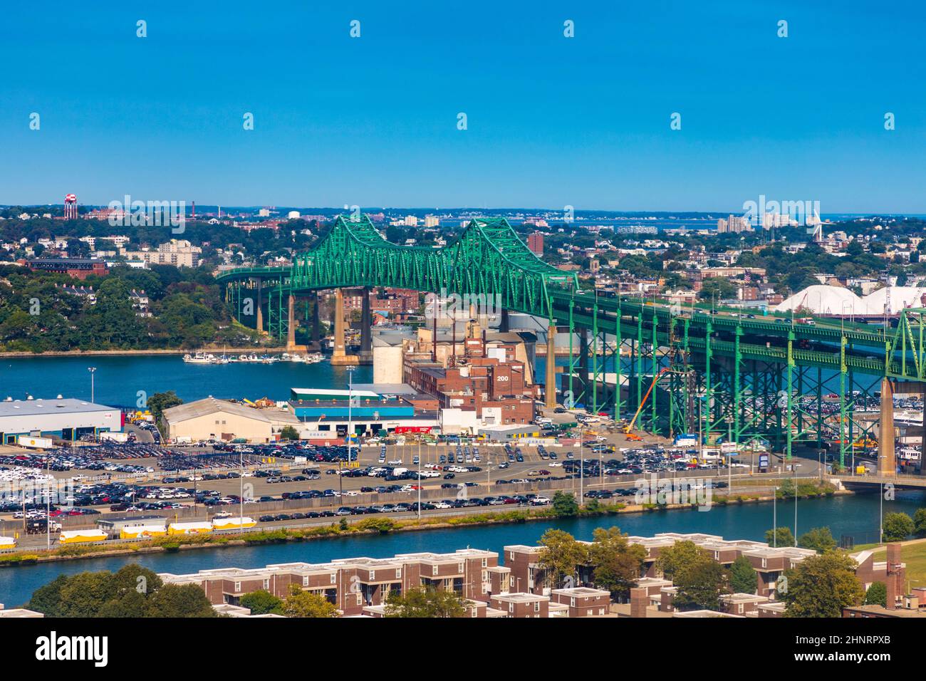 aerial of harbor area in Boston Stock Photo - Alamy