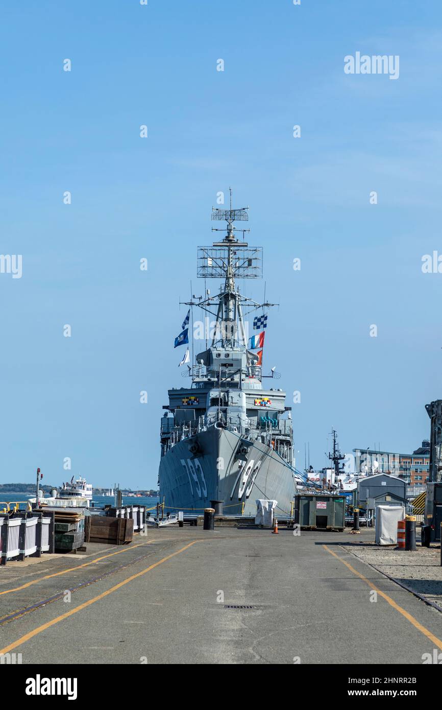 navy ship USS cassin young DD 793 at the dock in Boston Stock Photo - Alamy