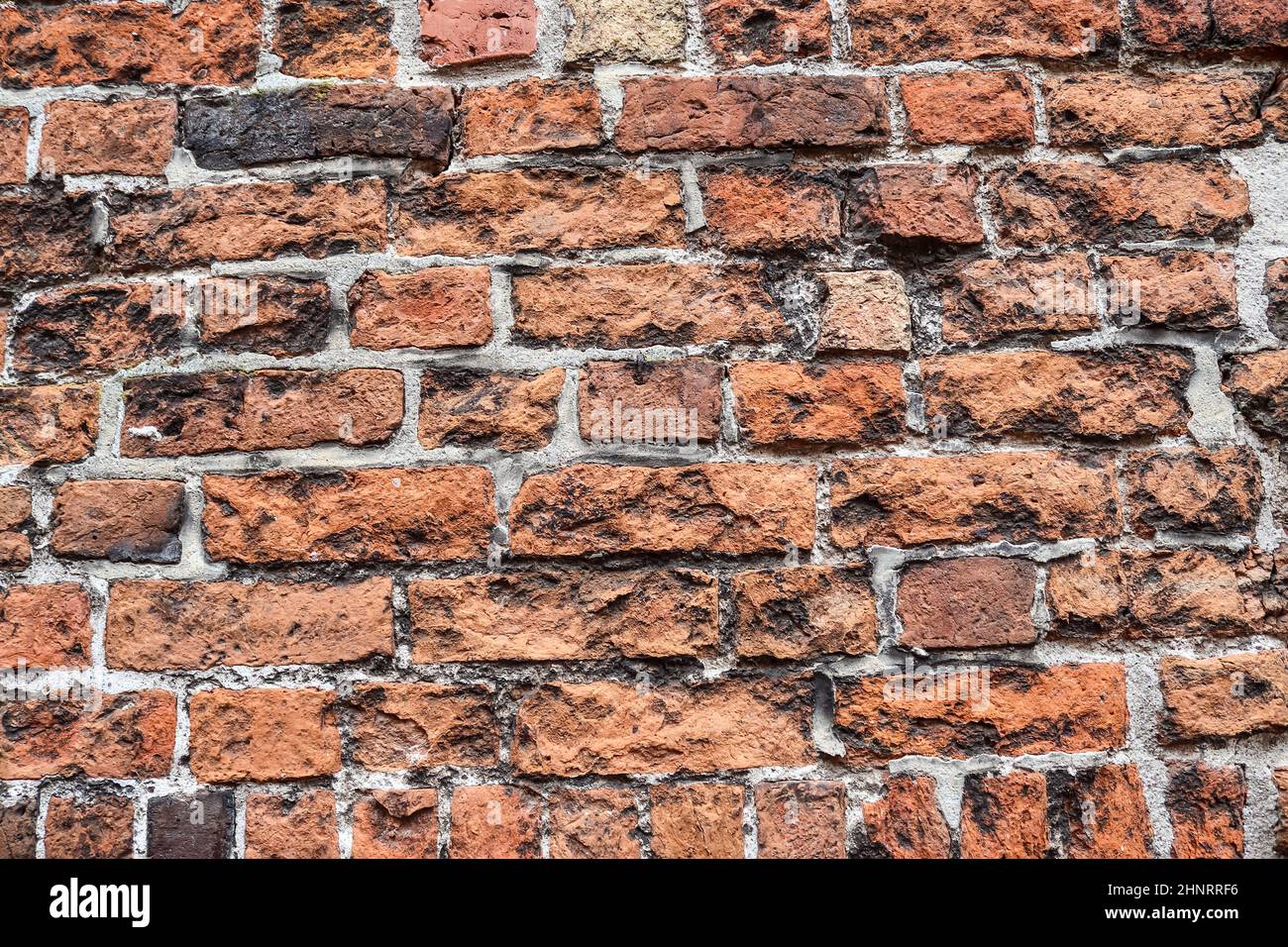 Old red rick wall. Texture of old weathered brick wall panoramic ...