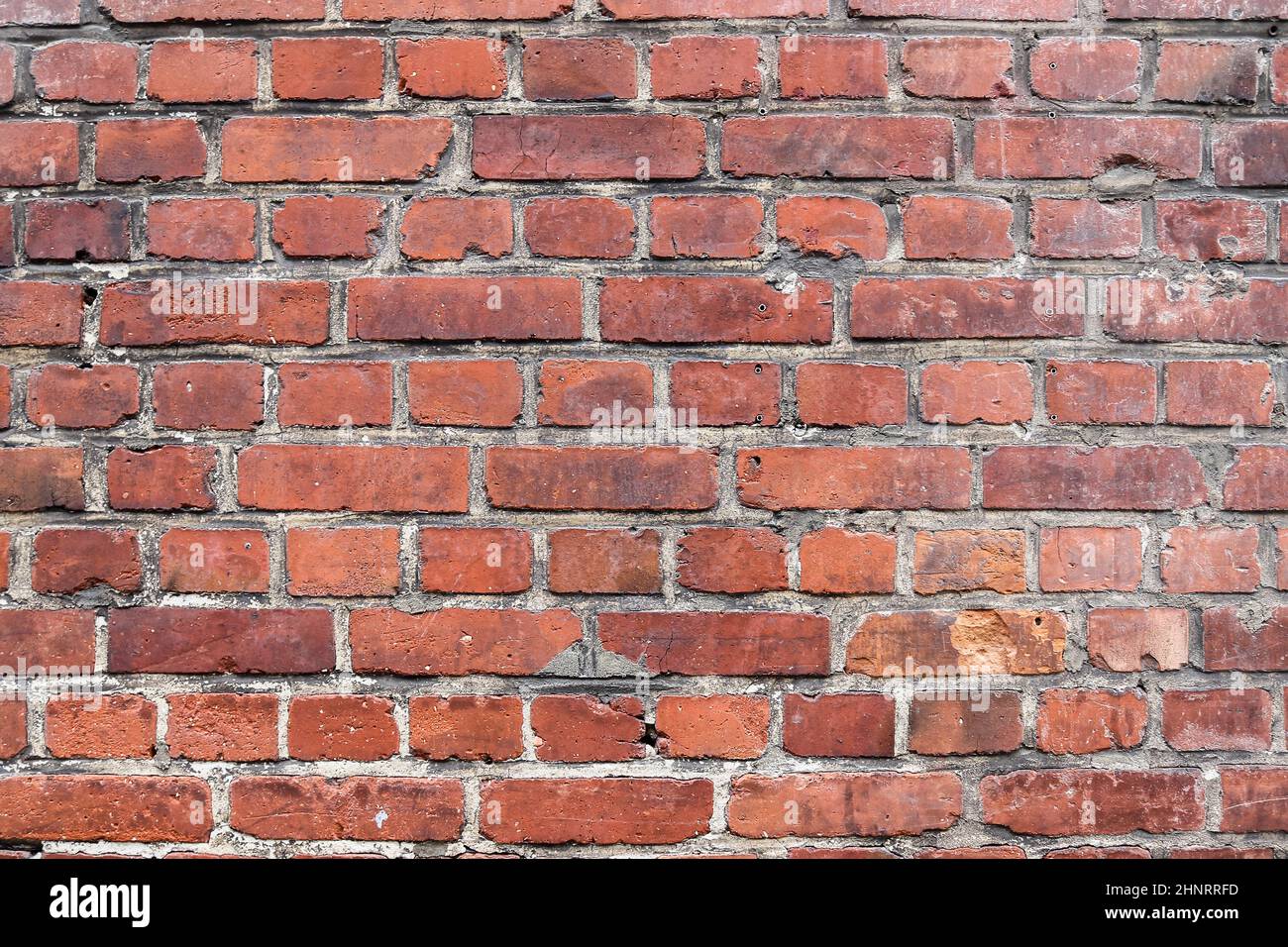 Old red rick wall. Texture of old weathered brick wall panoramic ...