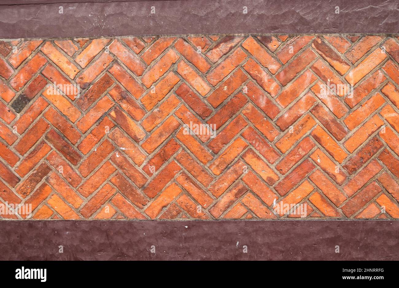 Old red rick wall. Texture of old weathered brick wall panoramic ...