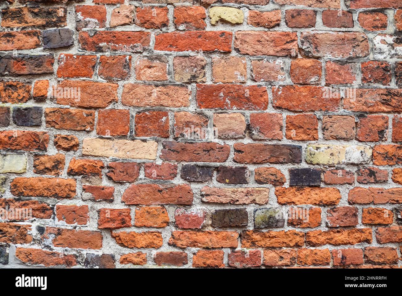 Old red rick wall. Texture of old weathered brick wall panoramic ...