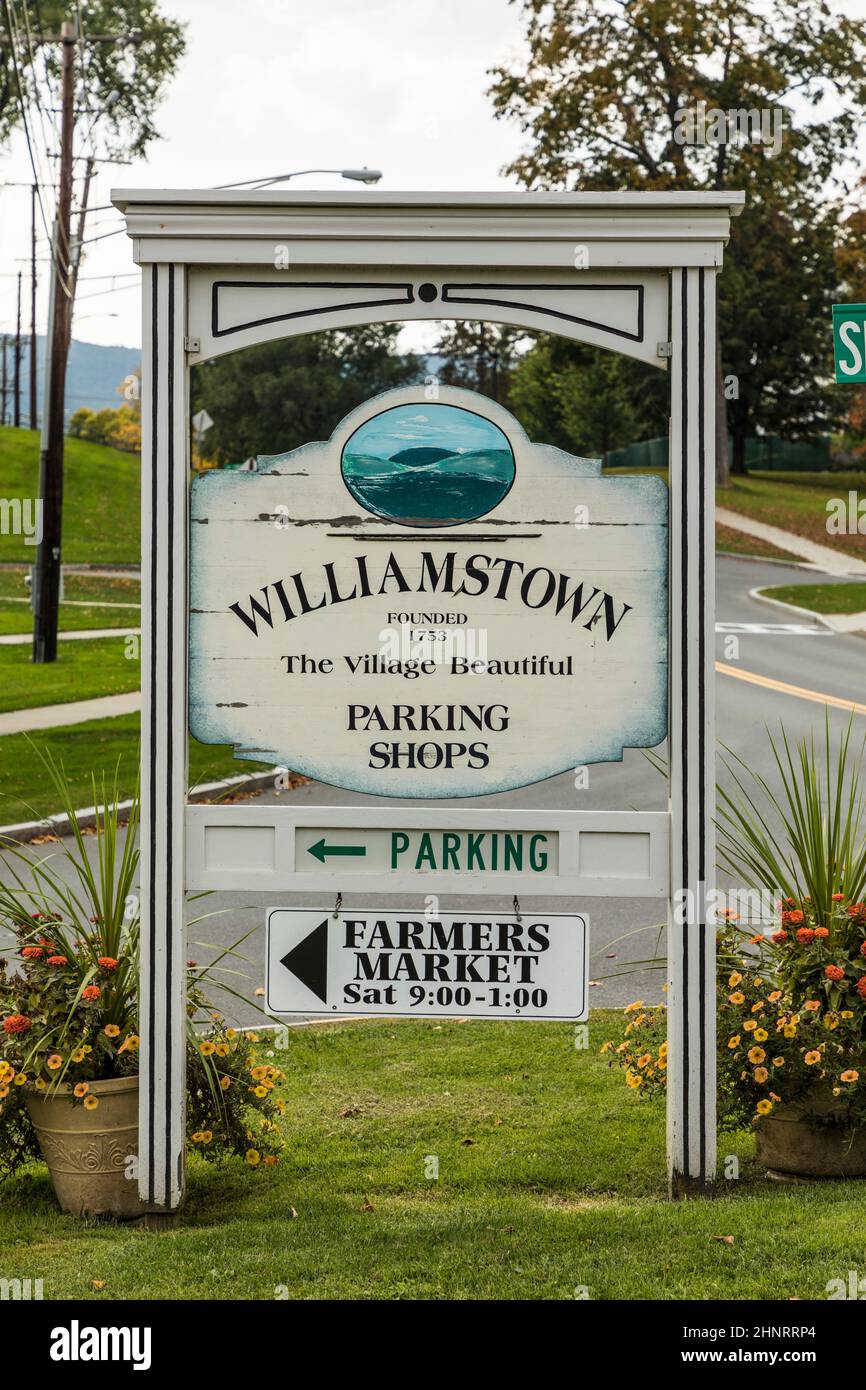 town sign of Williamstown Stock Photo - Alamy