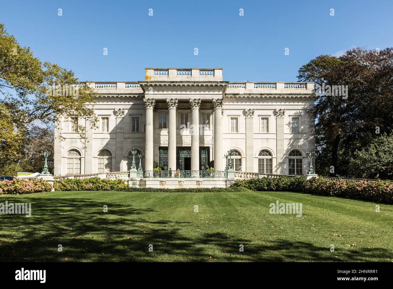 Exterior view of the historic Marble House in Newport Rhode Island ...