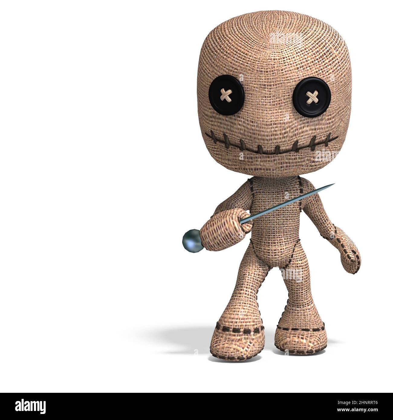 3D-illustration of a cute looking but dangerous voodoo doll Stock Photo ...