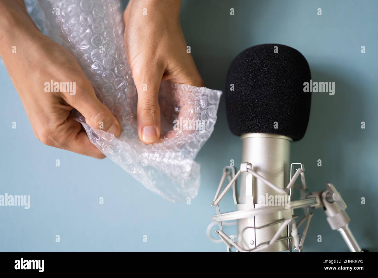 ASMR Autonomous Meridian Sensory Response. Woman With Microphone Stock ...