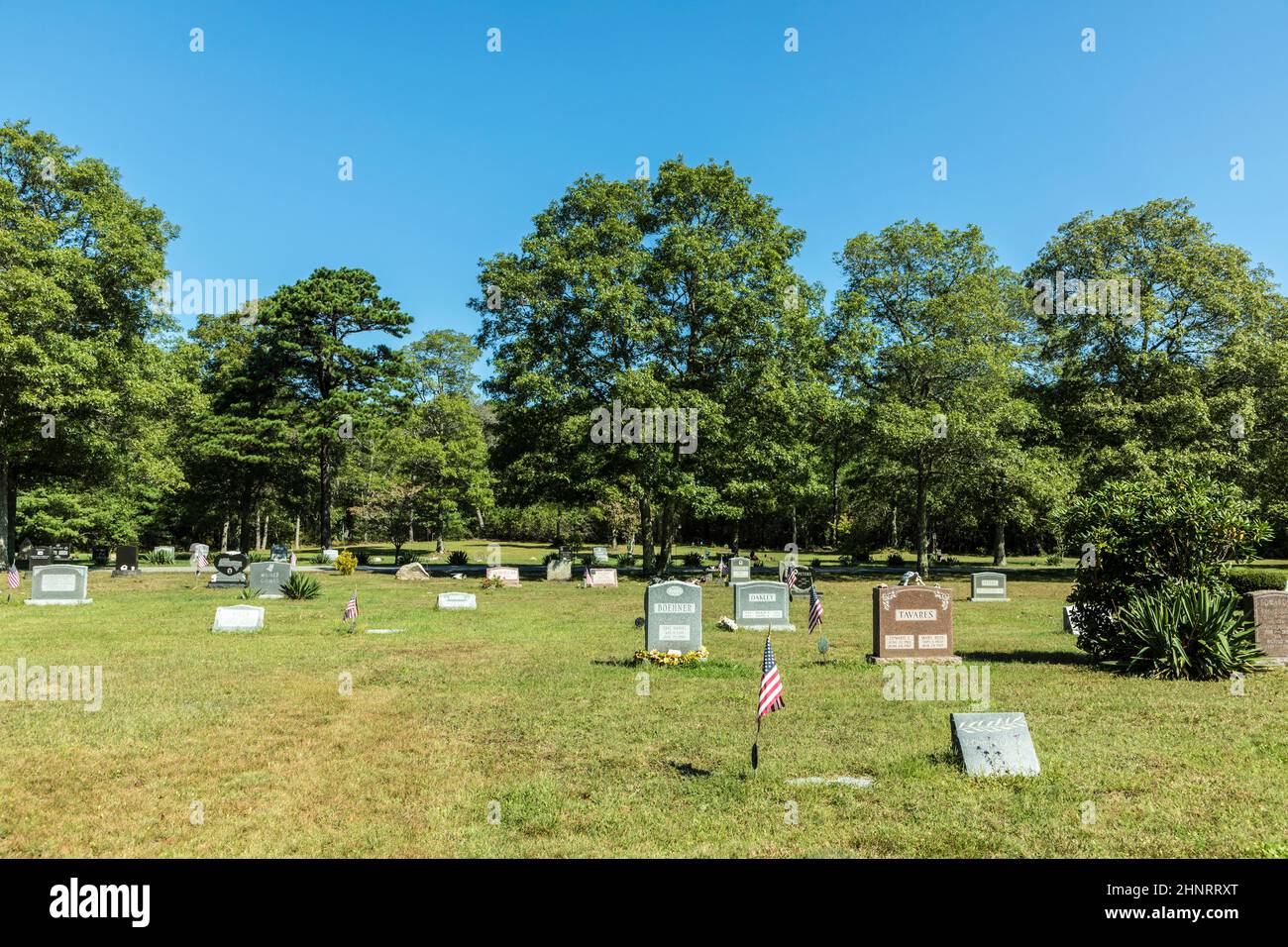 old cemetery of Mashpee with old and new graves Stock Photo - Alamy
