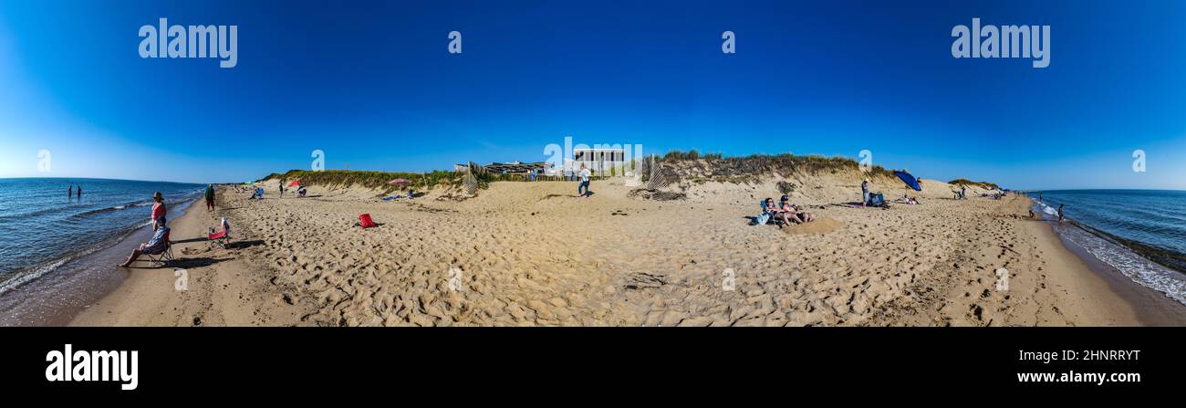 people enjoy the beautiful beach at Provincetown - Cape Cod Stock Photo ...