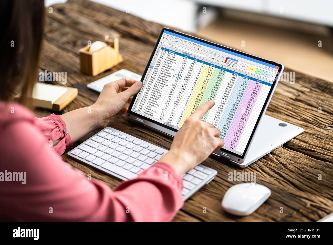Spreadsheet Business Data Analyst Using Computer Screen Stock Photo - Alamy