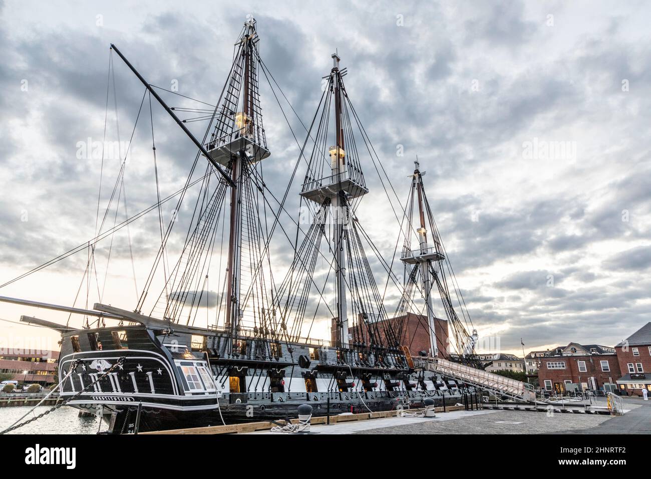 view to old navy ship USS constitution, based in Boston Stock Photo - Alamy