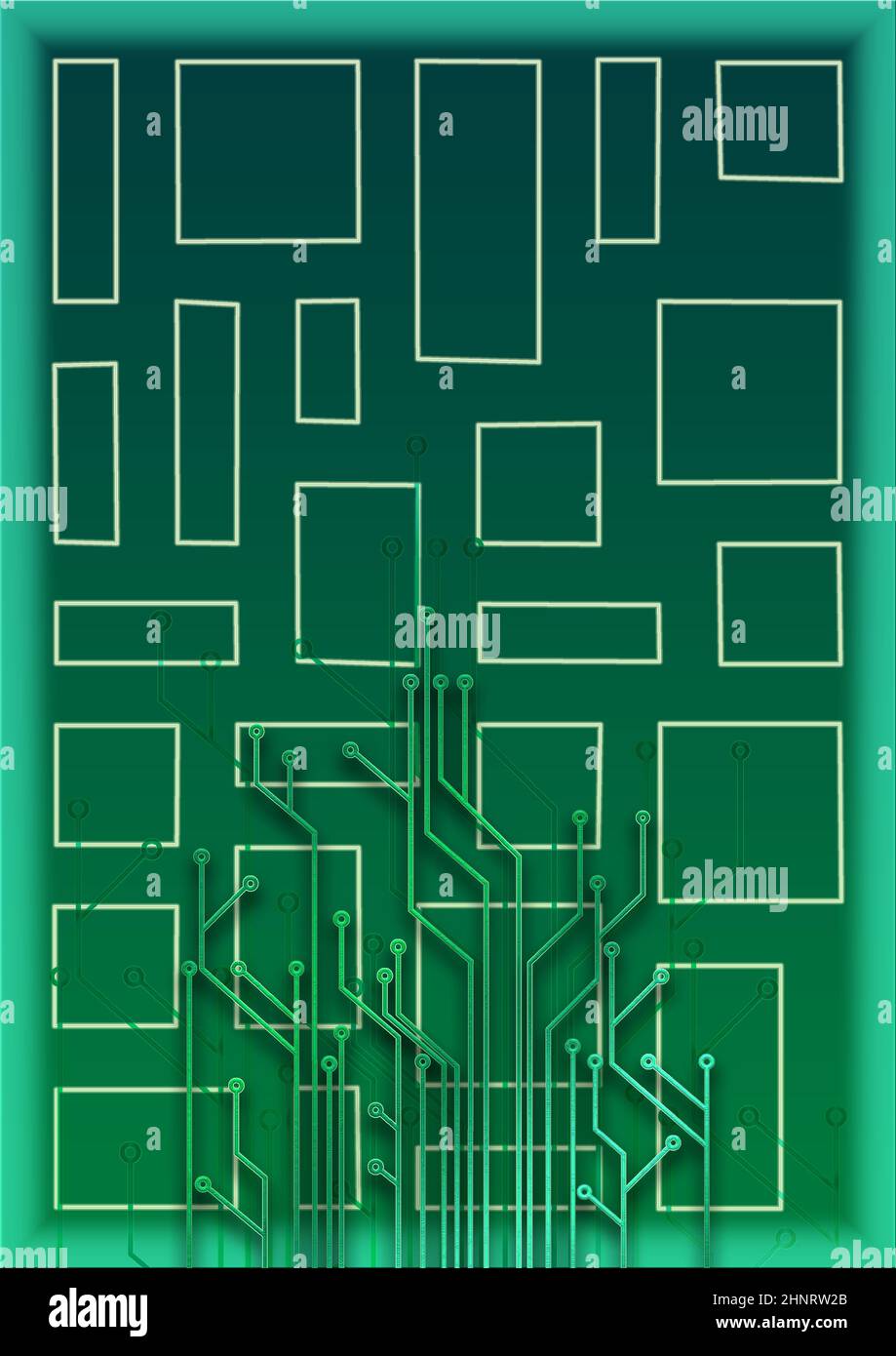 abstract set of printing conductors for an electric circuit Stock Photo ...