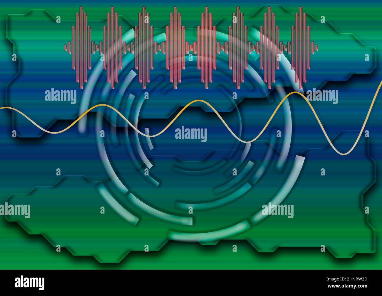 Modern abstract green halftone tech wave background Stock Photo - Alamy