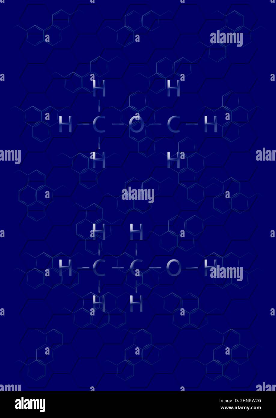 Abstract background with structural chemical formulas of benzene rings ...