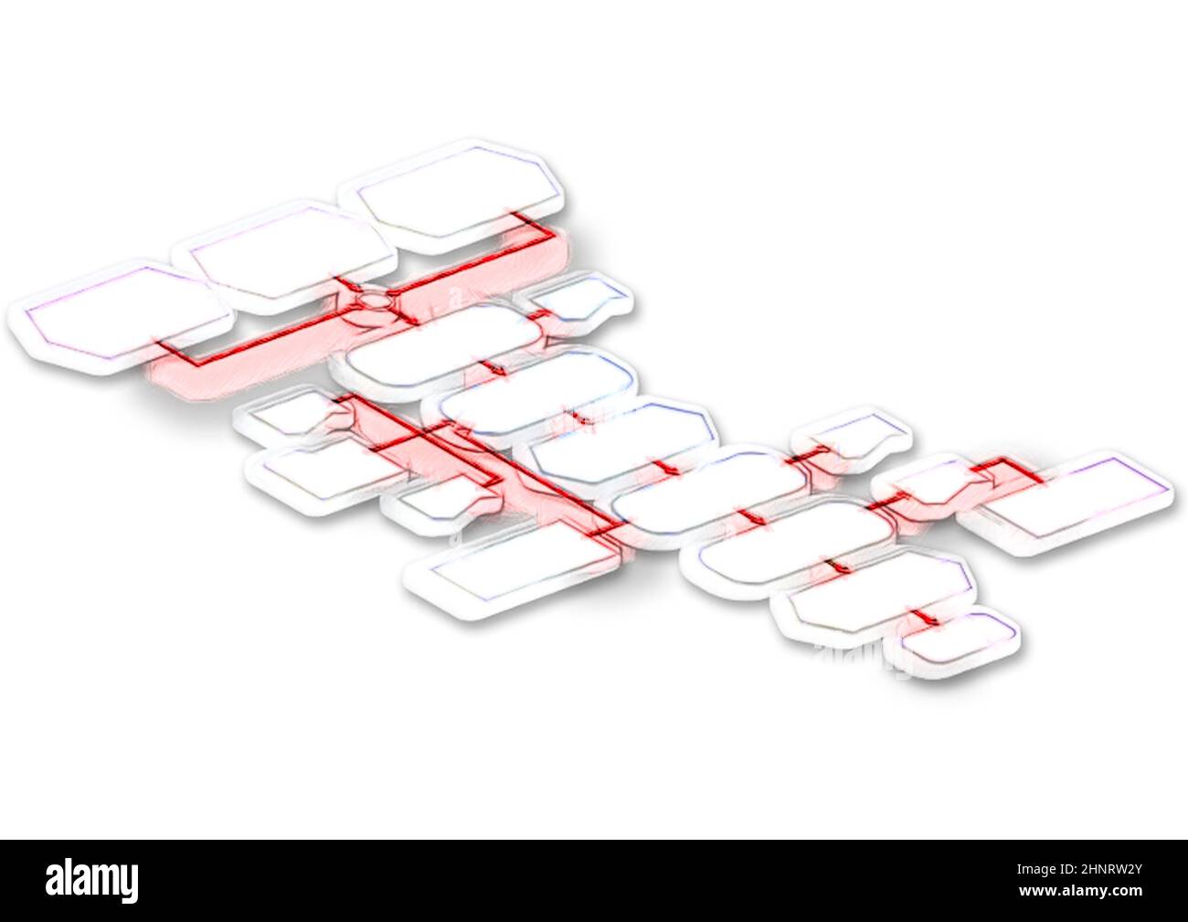 Empty flow chart diagram isolated on white Stock Photo - Alamy